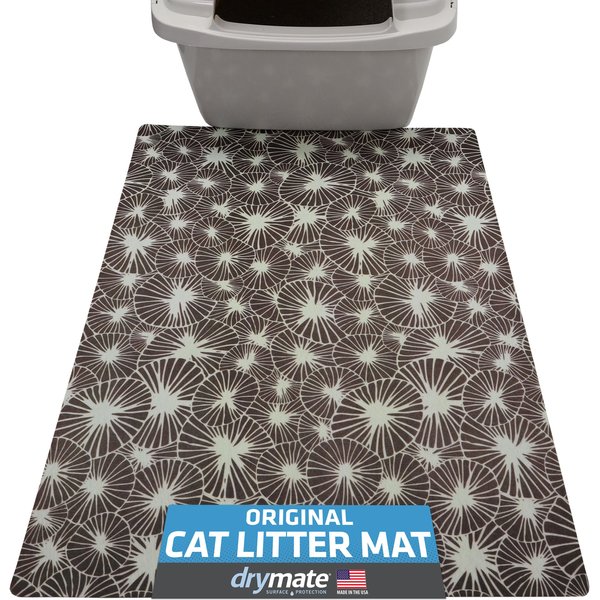 DRYMATE Corner Ridged Cat Litter Trapping Mat, Grey, 29.5-in x 29.5-in ...