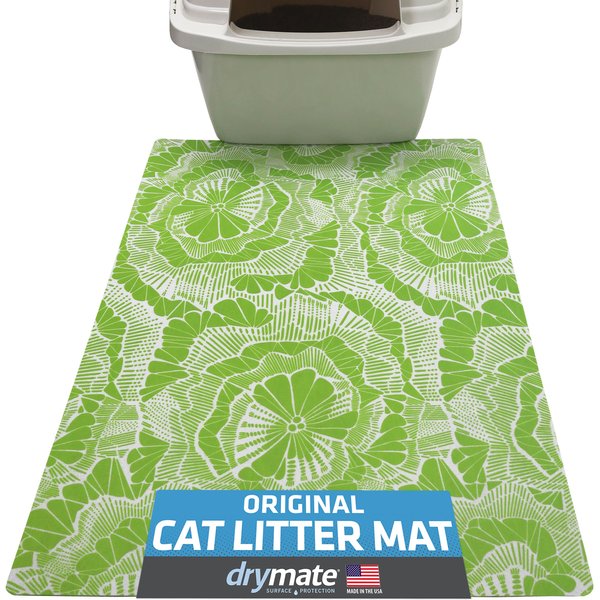 DRYMATE Corner Ridged Cat Litter Trapping Mat, Grey, 29.5-in x 29.5-in ...