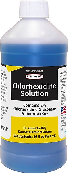DURVET Chlorhexidine Solution Horse Antibacterial Wound Cleaner, 16-fl ...