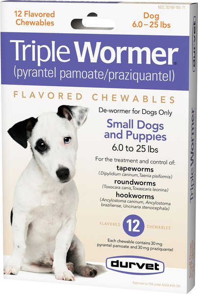 DURVET Triple Wormer Puppy & Small Dog Dewormer, 12 count - Chewy.com