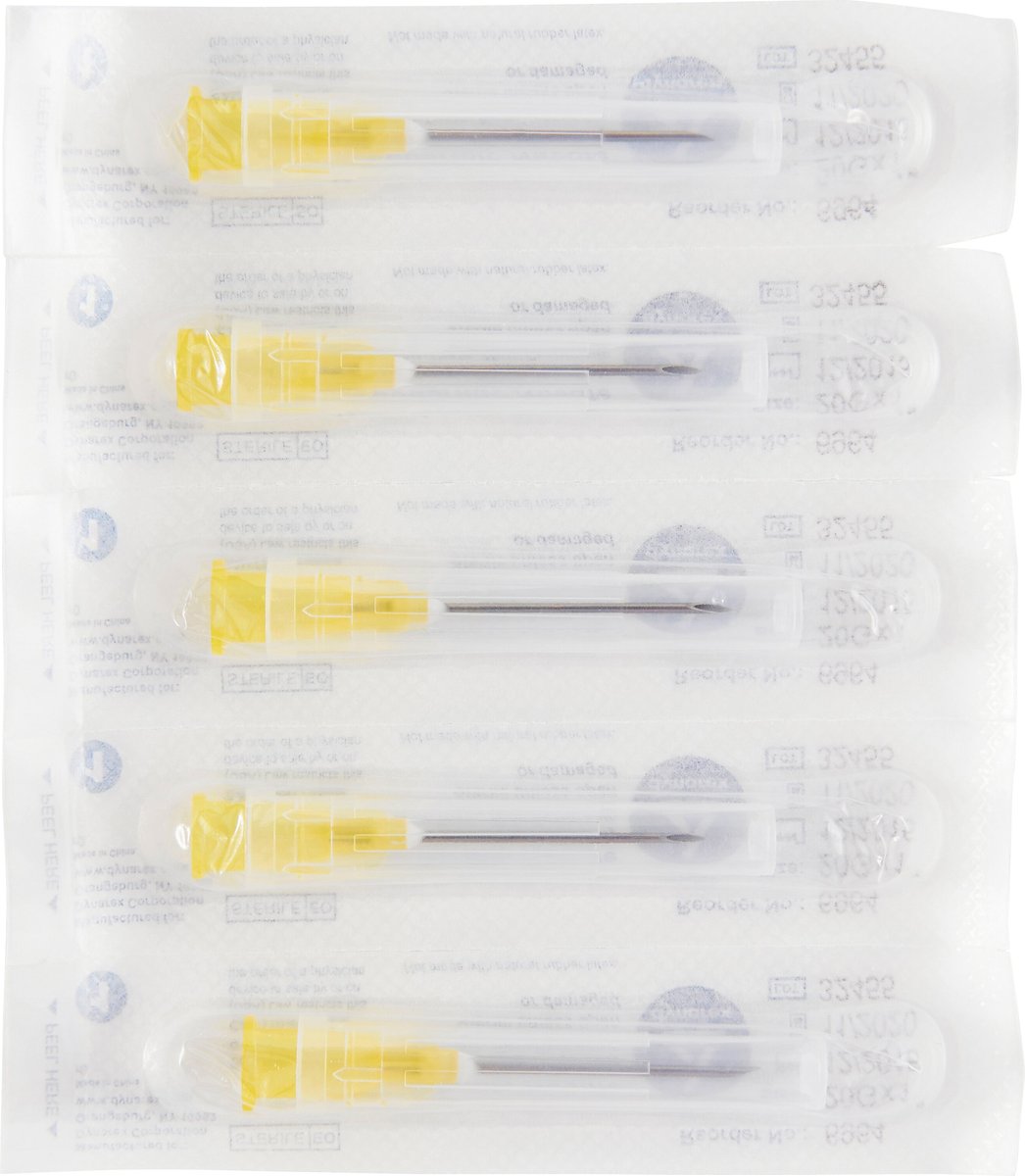 DYNAREX Hypodermic Thin Wall 20 Gauge Needles, 1 Inch - Easy Refills ...