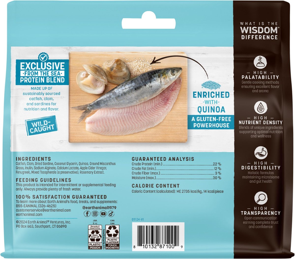 EARTH ANIMAL Wisdom Air-Dried From the Sea Recipe with Catfish, Clams ...