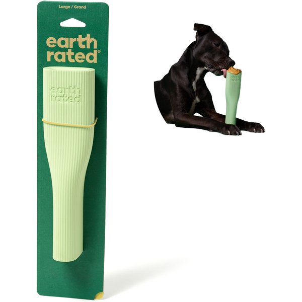 PLAYOLOGY Peanut Butter Scented Squeaky Chew Stick Dog Toy, Jumbo ...