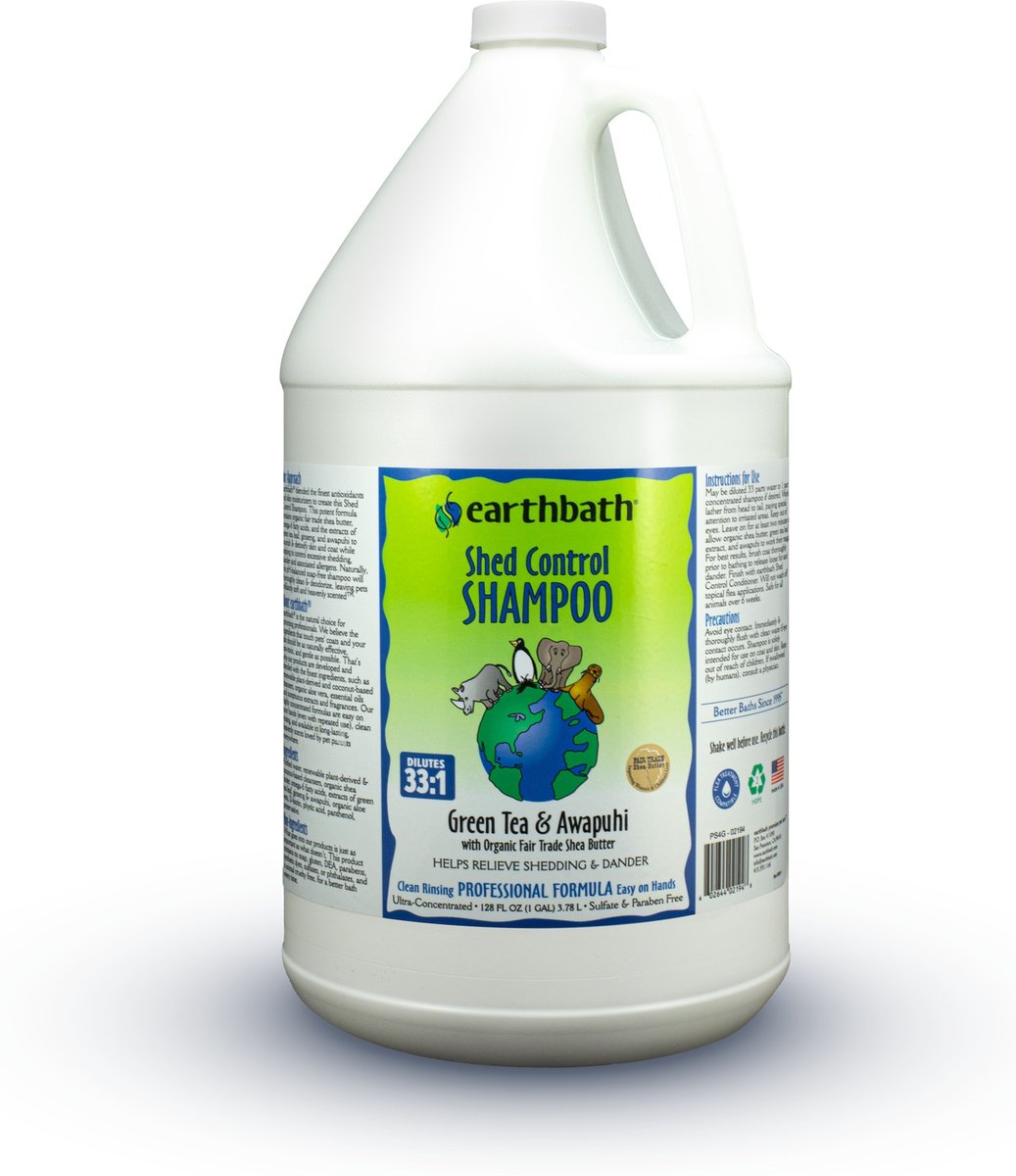EARTHBATH Shed Control Green Tea & Awapuhi Dog & Cat Shampoo, 1-gal ...