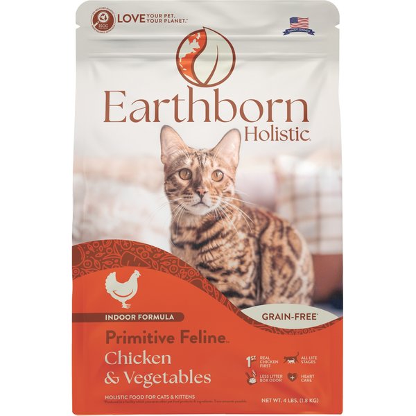 EARTHBORN HOLISTIC Primitive Feline Chicken & Vegetables Grain-Free Dry ...