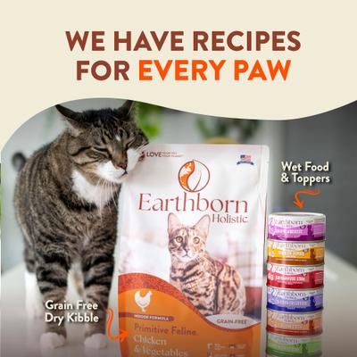 EARTHBORN HOLISTIC Primitive Feline Chicken & Vegetables Grain-Free Dry ...