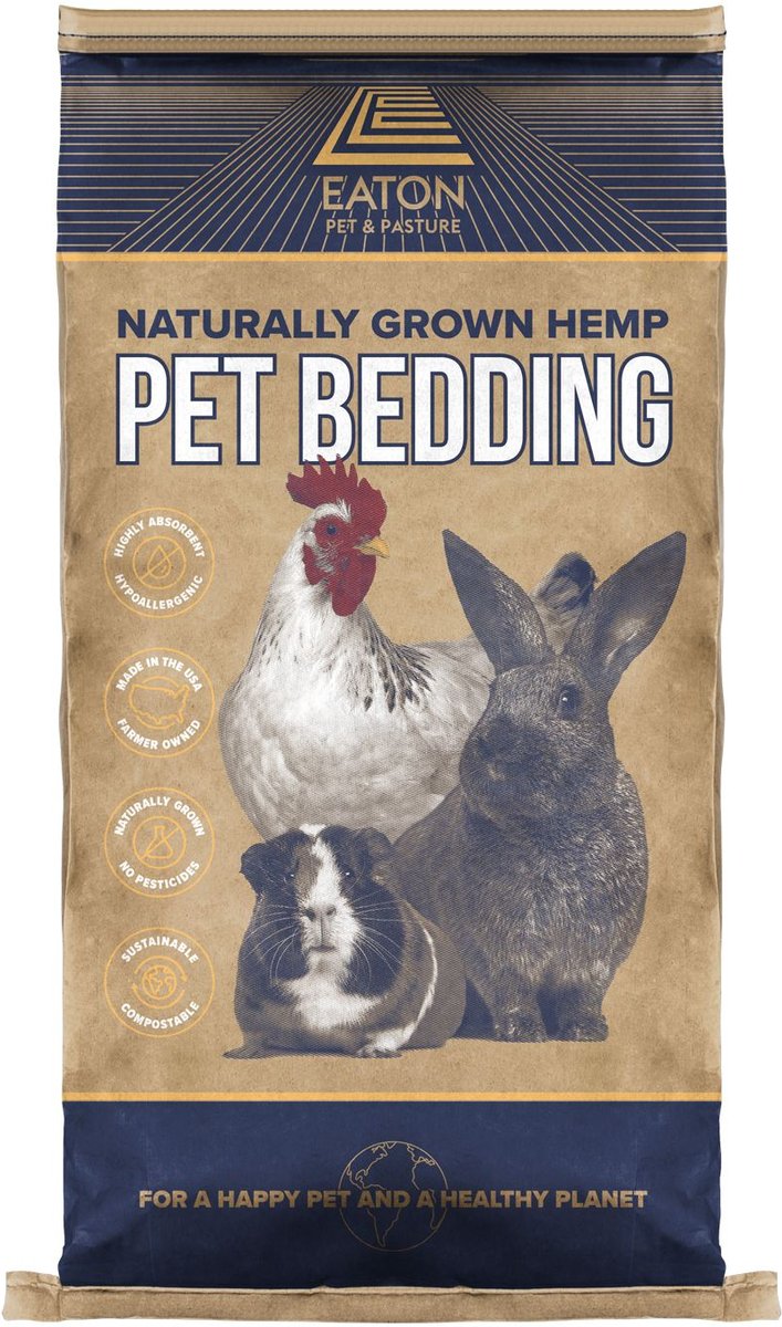 EATON PET & PASTURE Naturally Grown Hemp Small Pet Bedding, 8.5-lb bag ...