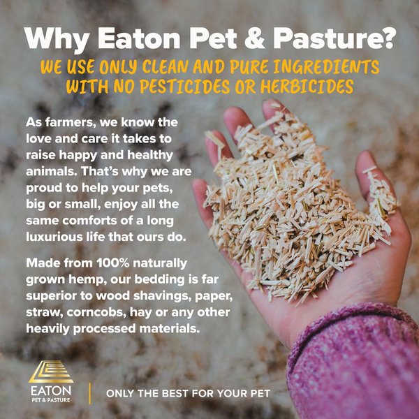 EATON PET & PASTURE Naturally Grown Hemp Small Pet Bedding, 8.5-lb bag ...