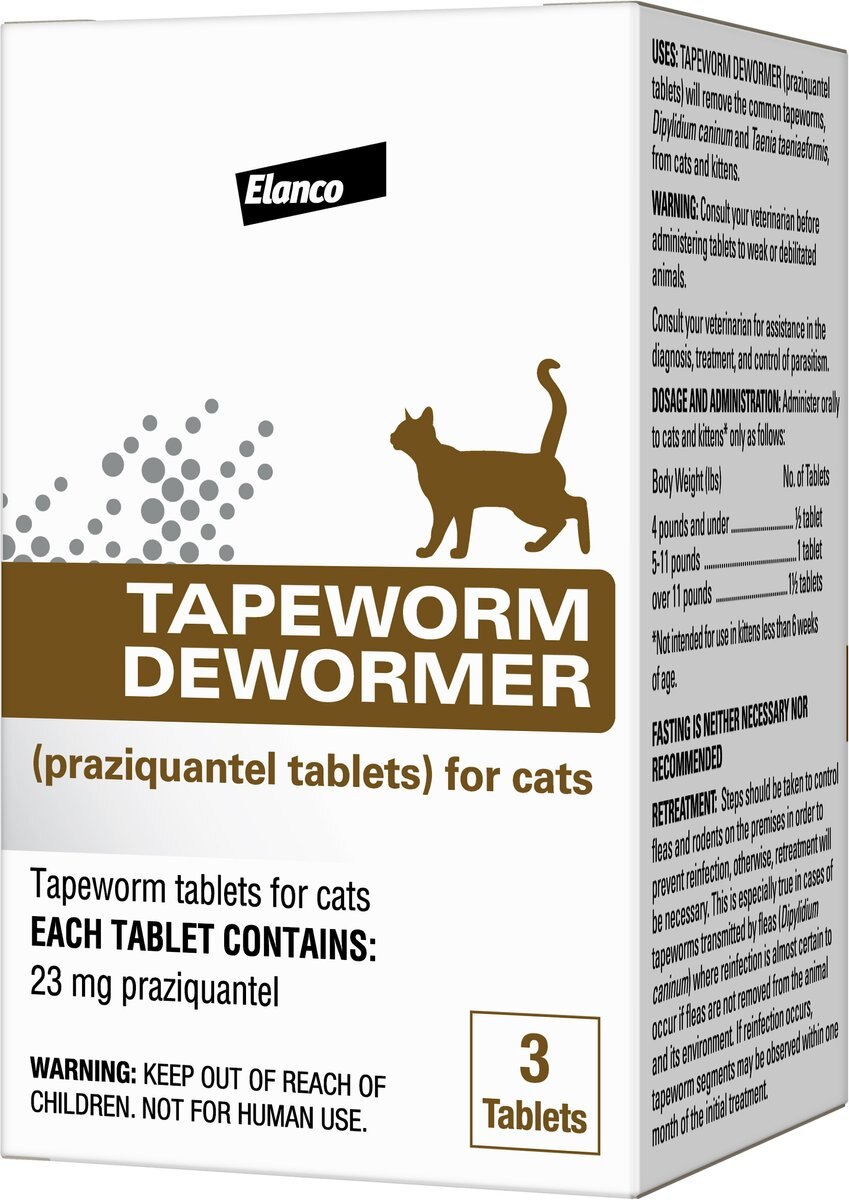 ELANCO Dewormer for Tapeworms for Cats, 3 count - Chewy.com