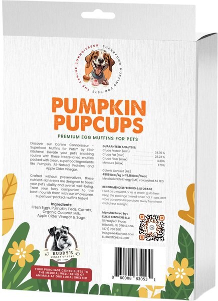 ELIXIR KITCHENS The Canine Connoisseur Grain-Free PUMPKIN PUPCUPS Egg ...