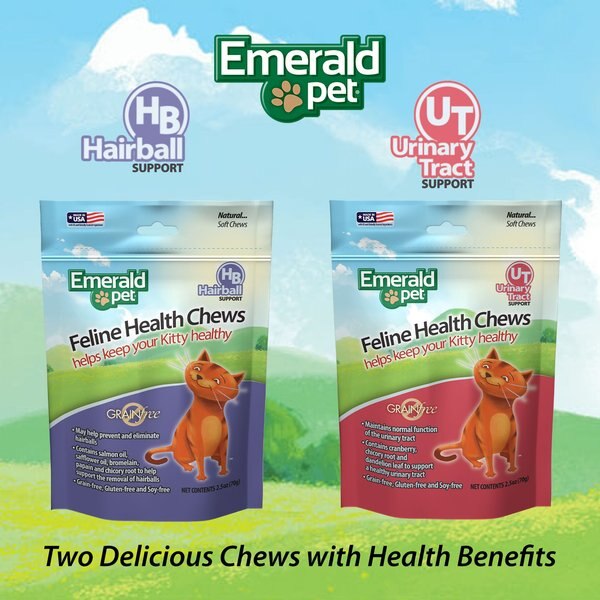 EMERALD PET Feline Health Urinary Tract Support Grain-Free Cat Treats ...