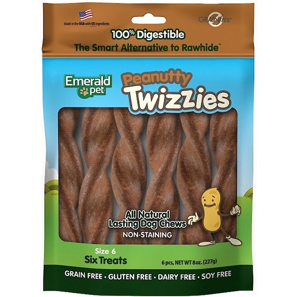 EMERALD PET Piggy Twizzies Grain-Free Dog Treats, 6 count, 6-in - Chewy.com
