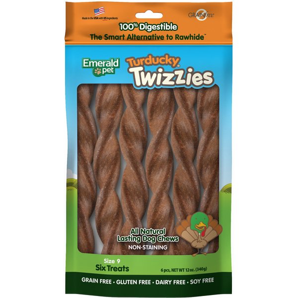 EMERALD PET Piggy Twizzies Grain-Free Dog Treats, 6 count, 6-in - Chewy.com