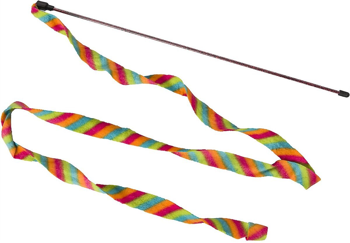 ETHICAL PET Cat Prancer Fleece Frenzy Wand Cat Toy, Color Varies ...