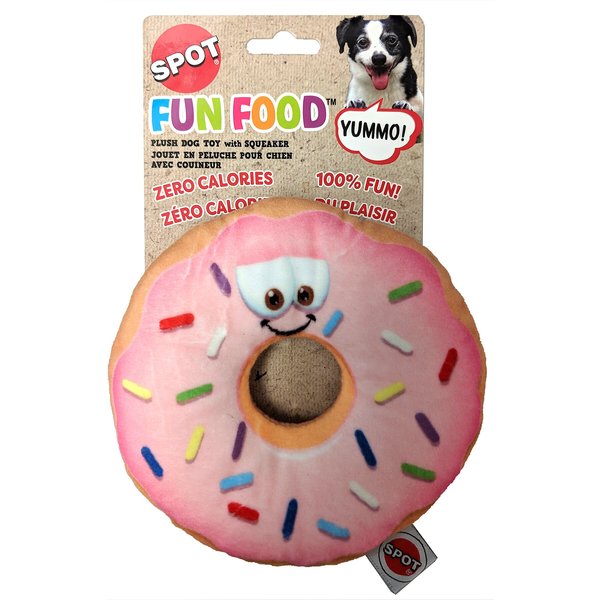 ZIPPYPAWS Mini Donutz Squeaky Plush No Stuffing Dog Toy, Strawberry ...