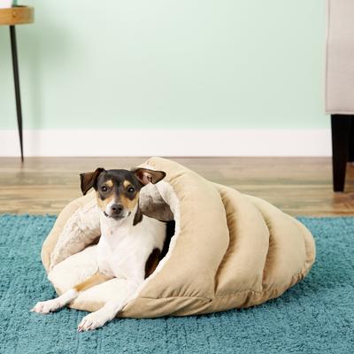 ETHICAL PET Sleep Zone Cuddle Cave Cat & Dog Bed, 22-in, Tan - Chewy.com