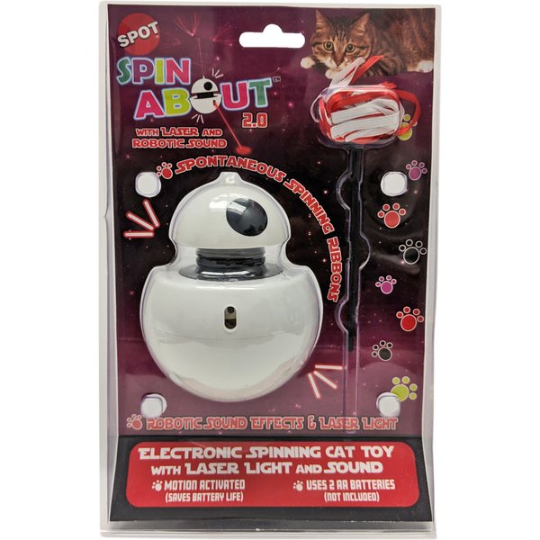PAWSPIK Automatic Rechargeable Interactive Alien Laser Cat Toy, White ...