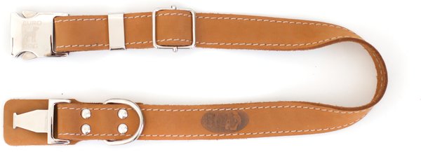 EURO-DOG Quick Release Leather Dog Collar, Tan, Medium: 12 to 18-in ...