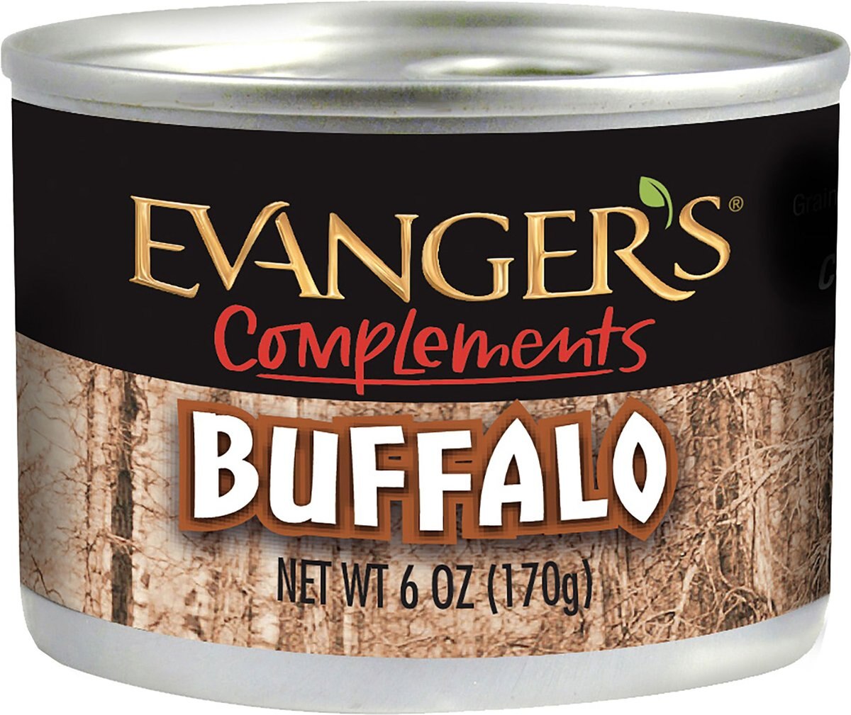 EVANGER'S Grain-Free Buffalo Canned Dog & Cat Food, 6-oz, case of 24 ...