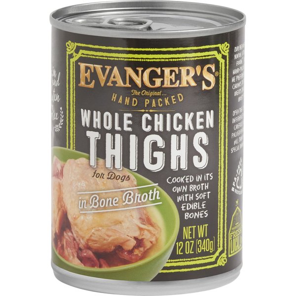 EVANGER'S Grain-Free Hand Packed Whole Chicken Thighs Canned Dog Food ...