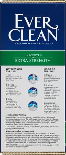 EVER CLEAN Extra Strength Unscented Clumping Clay Cat Litter, 25-lb box ...