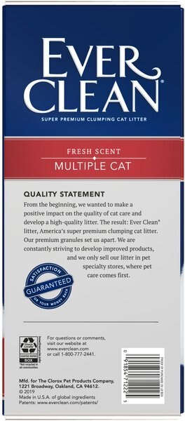 EVER CLEAN Multi-Cat Fresh Scented Clumping Clay Cat Litter, 25-lb box ...