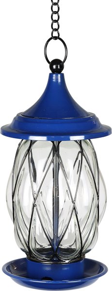 Discontinued - EXHART Metal Wire & Glass Bird Feeder, Blue - Chewy.com