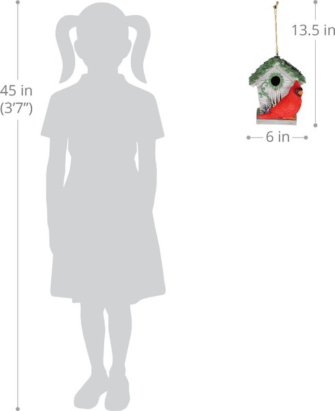 Discontinued - EXHART Solar Cardinal Hanging Bird House - Chewy.com