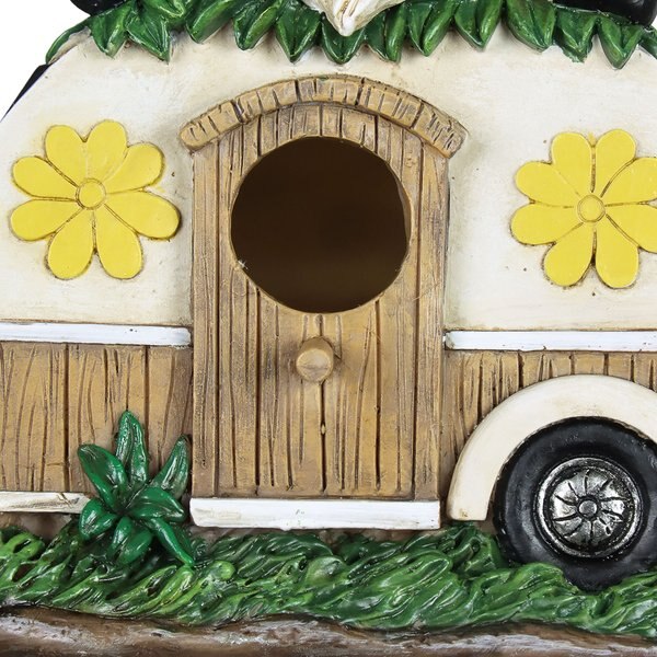 EXHART Solar Guitar Gnome on a Camper Hanging Bird House - Chewy.com