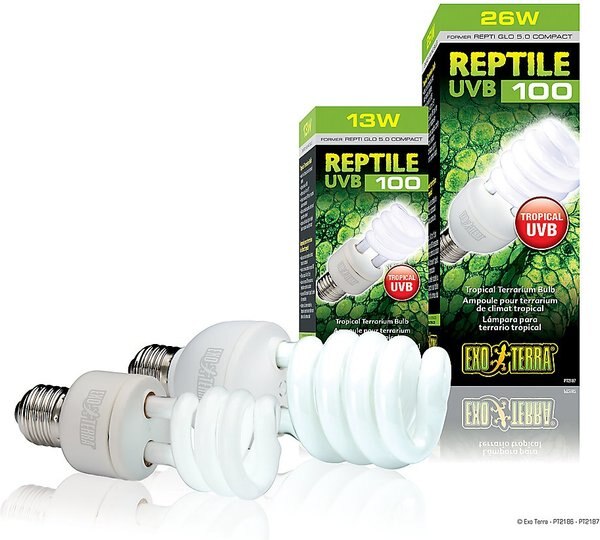 EXO TERRA Tropical UVB 100 Reptile Bulb, 13-w - Chewy.com