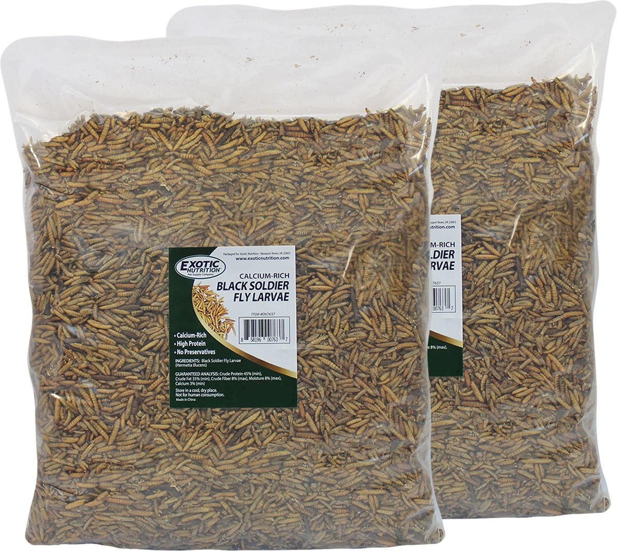 EXOTIC NUTRITION Dried Black Soldier Fly Larvae Chicken Feed, 20-lb bag ...