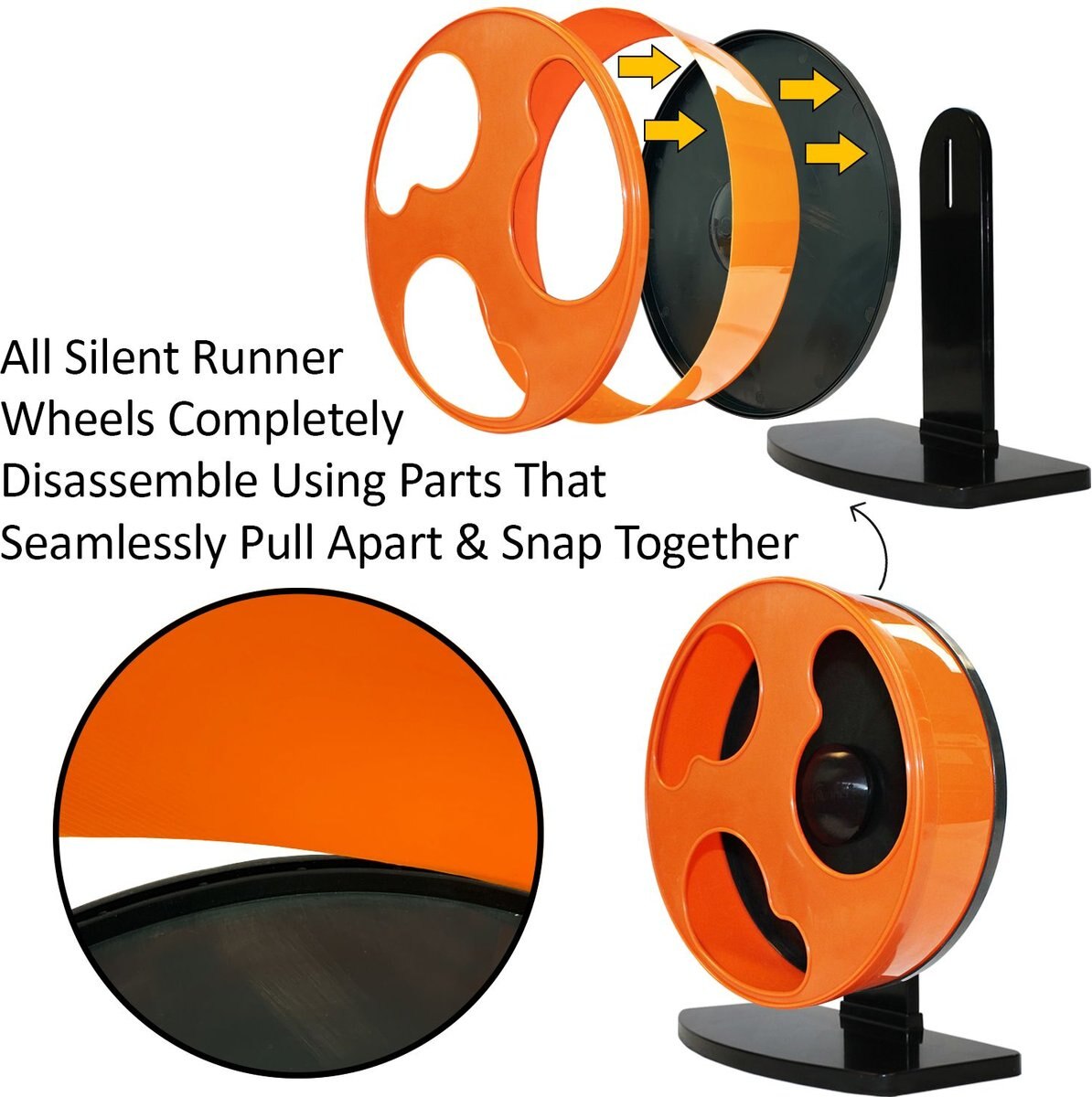 EXOTIC NUTRITION Silent Runner Small Animal Exercise Wheel, Orange ...