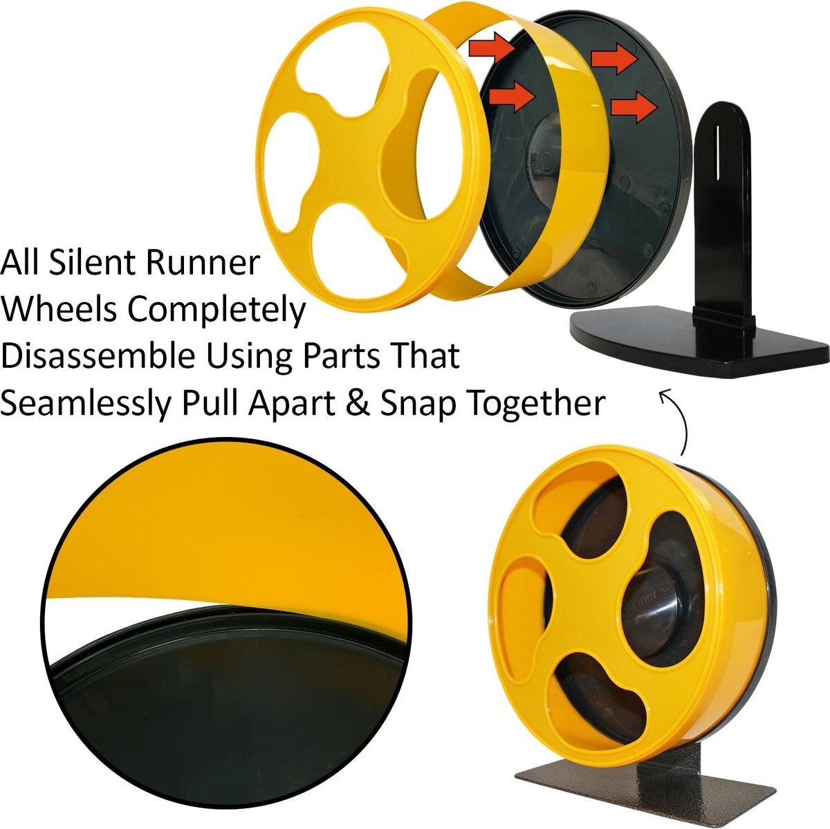 EXOTIC NUTRITION Silent Runner Small Animal Exercise Wheel, Yellow ...