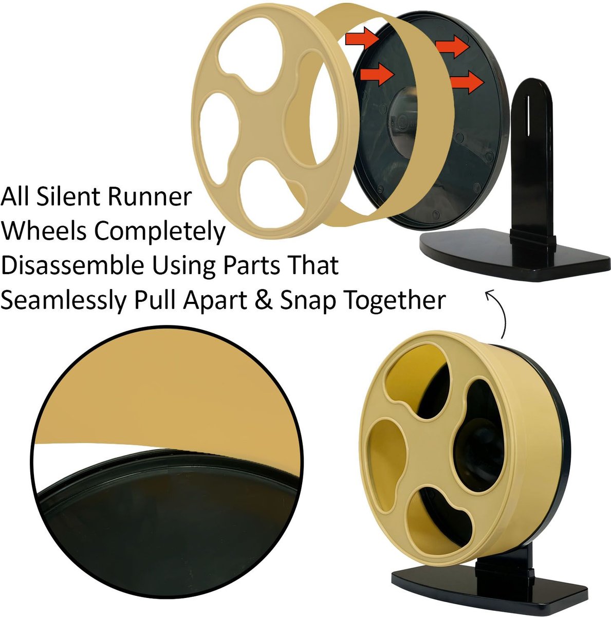 EXOTIC NUTRITION Silent Runner Wheel 9-in Small Pet Toy, Cream - Chewy.com