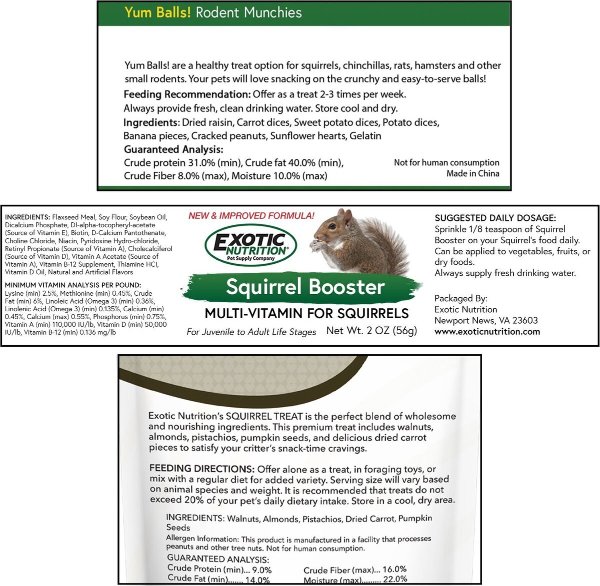 EXOTIC NUTRITION Squirrel Food Starter Kit - Chewy.com