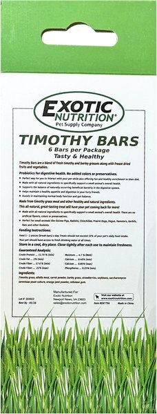 EXOTIC NUTRITION Timothy Bars Small Pet Chew Toy - Chewy.com