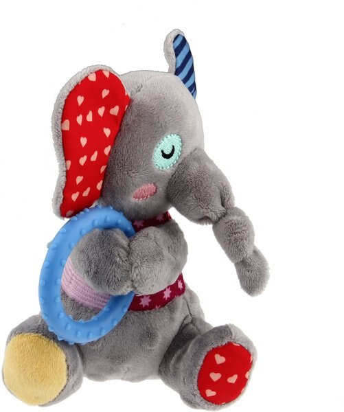 EYS GiGwi Friendz Elephant Squeaky & Crinkle Dog Plush Toy, Grey - Chewy.com