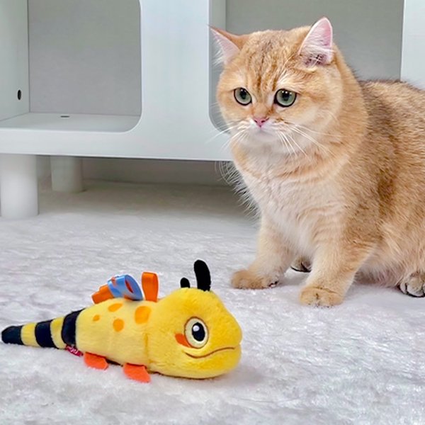 EYS GiGwi Wiggly Lizard Motion-Activated Cat Toy with Catnip, Yellow ...