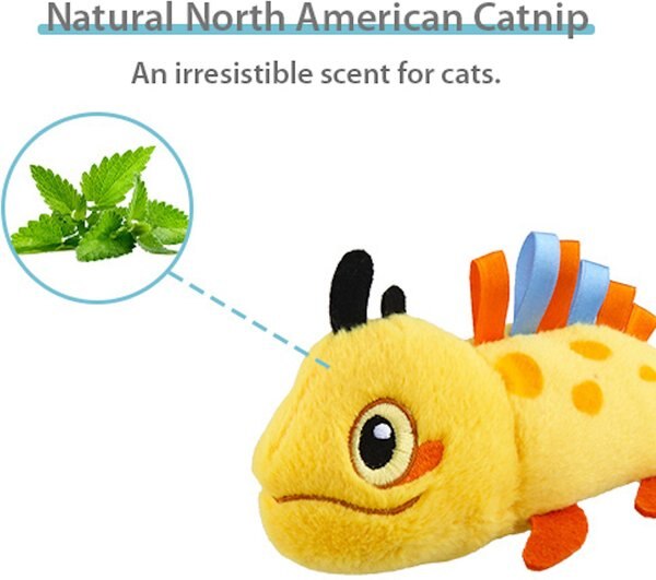 EYS GiGwi Wiggly Lizard Motion-Activated Cat Toy with Catnip, Yellow ...