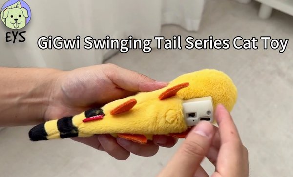 EYS GiGwi Wiggly Lizard Motion-Activated Cat Toy with Catnip, Yellow ...