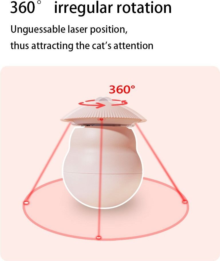 EYS Interactive Tumbler Laser Rotation Motion Cat Toy, Beige - Chewy.com