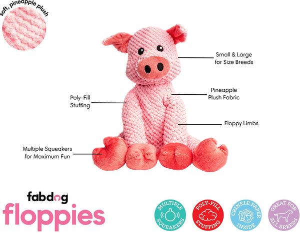 Out of Stock - FABDOG Floppy Teddy Bear Tough Squeaky Plush Dog Toy ...