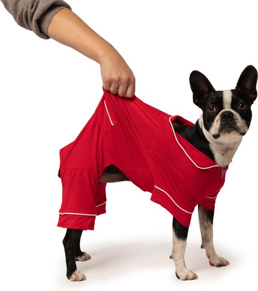 FABDOG Solid Super Soft Modal Dog Pajamas, Red, 14-in - Chewy.com