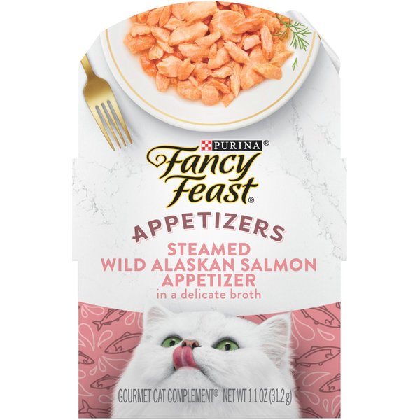 FANCY FEAST Appetizers Wild Alaskan Salmon in a Delicate Broth Lickable ...