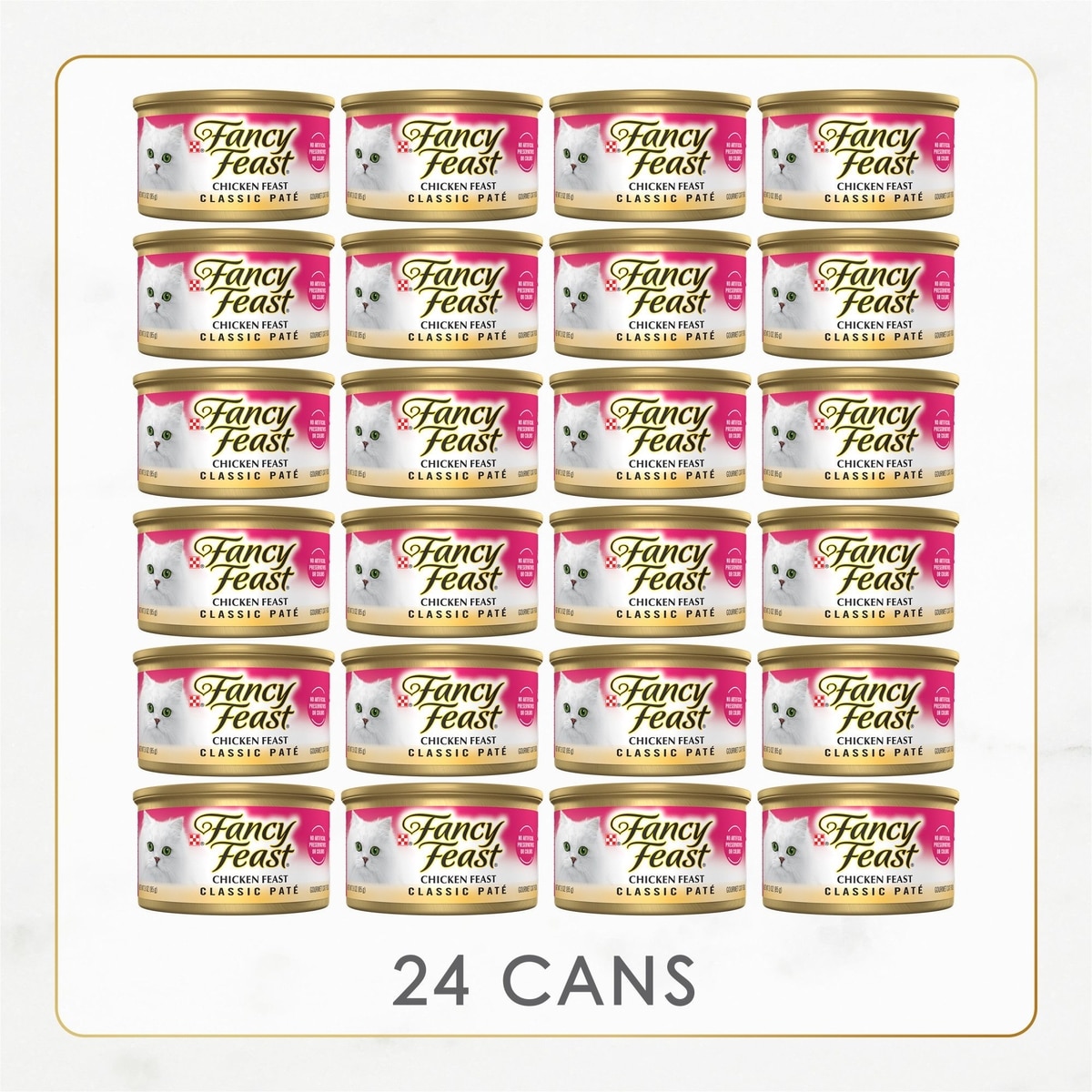 FANCY FEAST Classic Chicken Feast Canned Cat Food, 3-oz can, bundle of ...