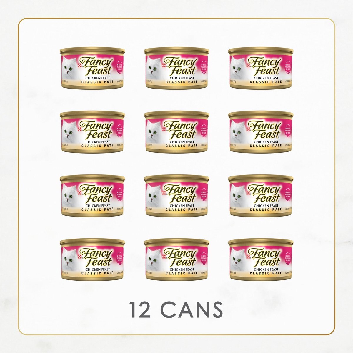 FANCY FEAST Classic Pate Chicken Feast Grain-Free Pate Canned Cat Food ...