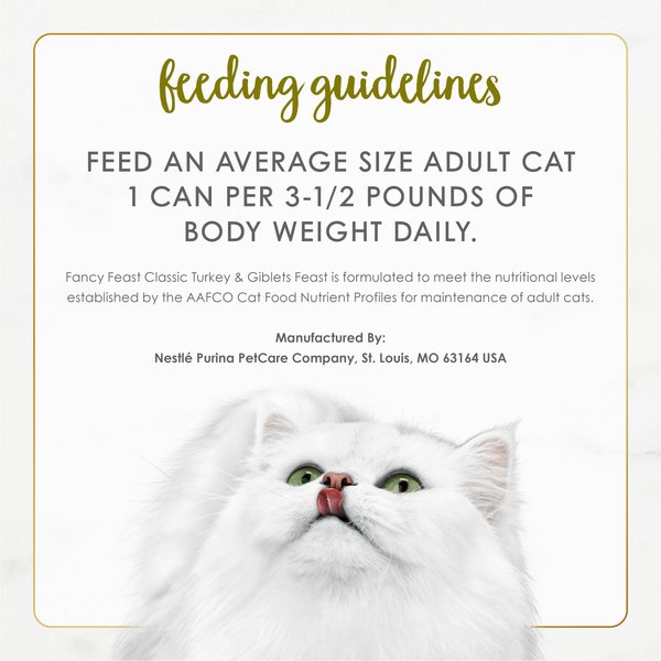 FANCY FEAST Classic Turkey & Giblets Feast Canned Cat Food, 3-oz can ...