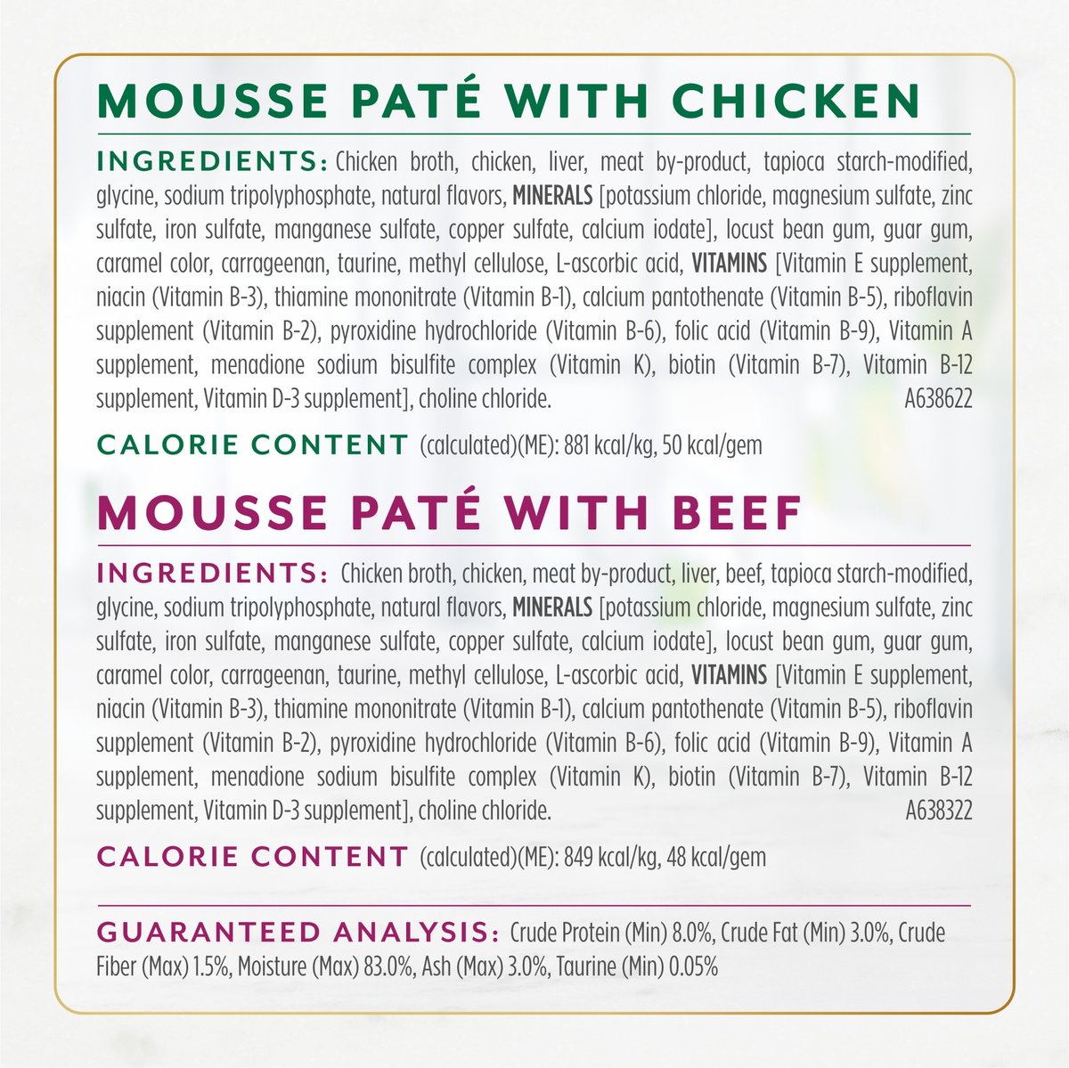 FANCY FEAST Gems Mousse Pate Chicken & Beef Variety Pack Grain-Free Wet ...