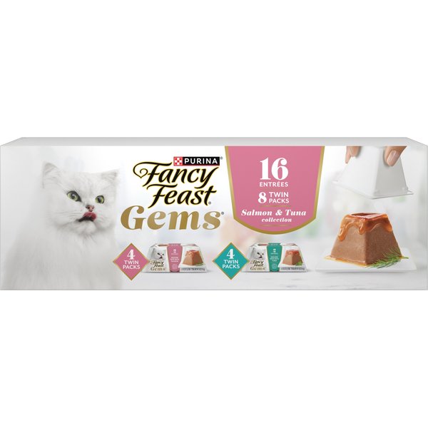 FANCY FEAST Gems Mousse Pate Salmon & Tuna Variety Pack Grain-Free Wet ...