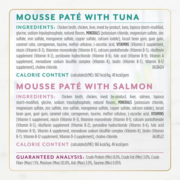 FANCY FEAST Gems Mousse Salmon, Tuna, Chicken & Beef Halo of Savory ...